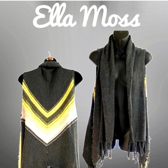 Ella Moss | Sweaters | Grey Yellow Boucle Ruanaboho Style Vestella Moss ...